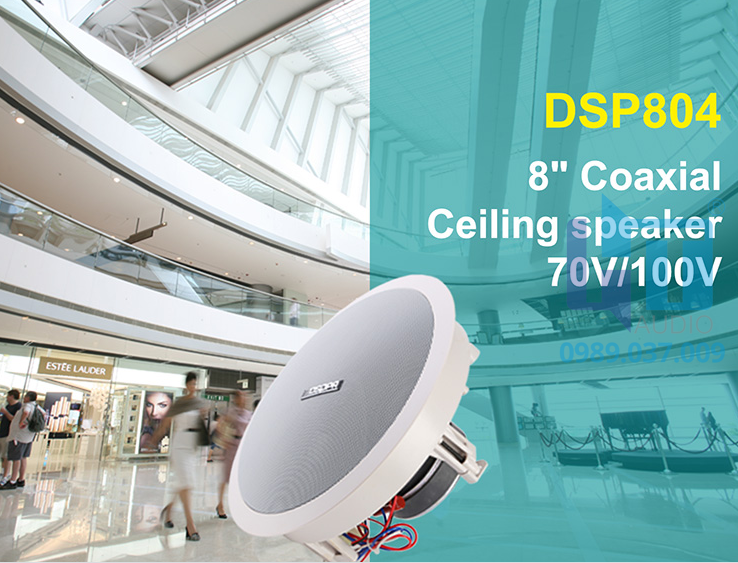 DSP804 Loa âm trần đồng trục 30W - HATHANG AUDIO - HÀ THẮNG SOUND COMPANY